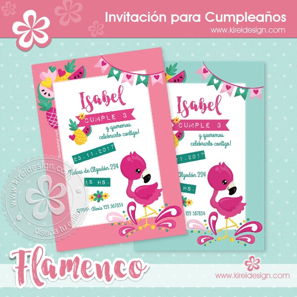 Invitación cumpleaños Flamenco – KireiDesign